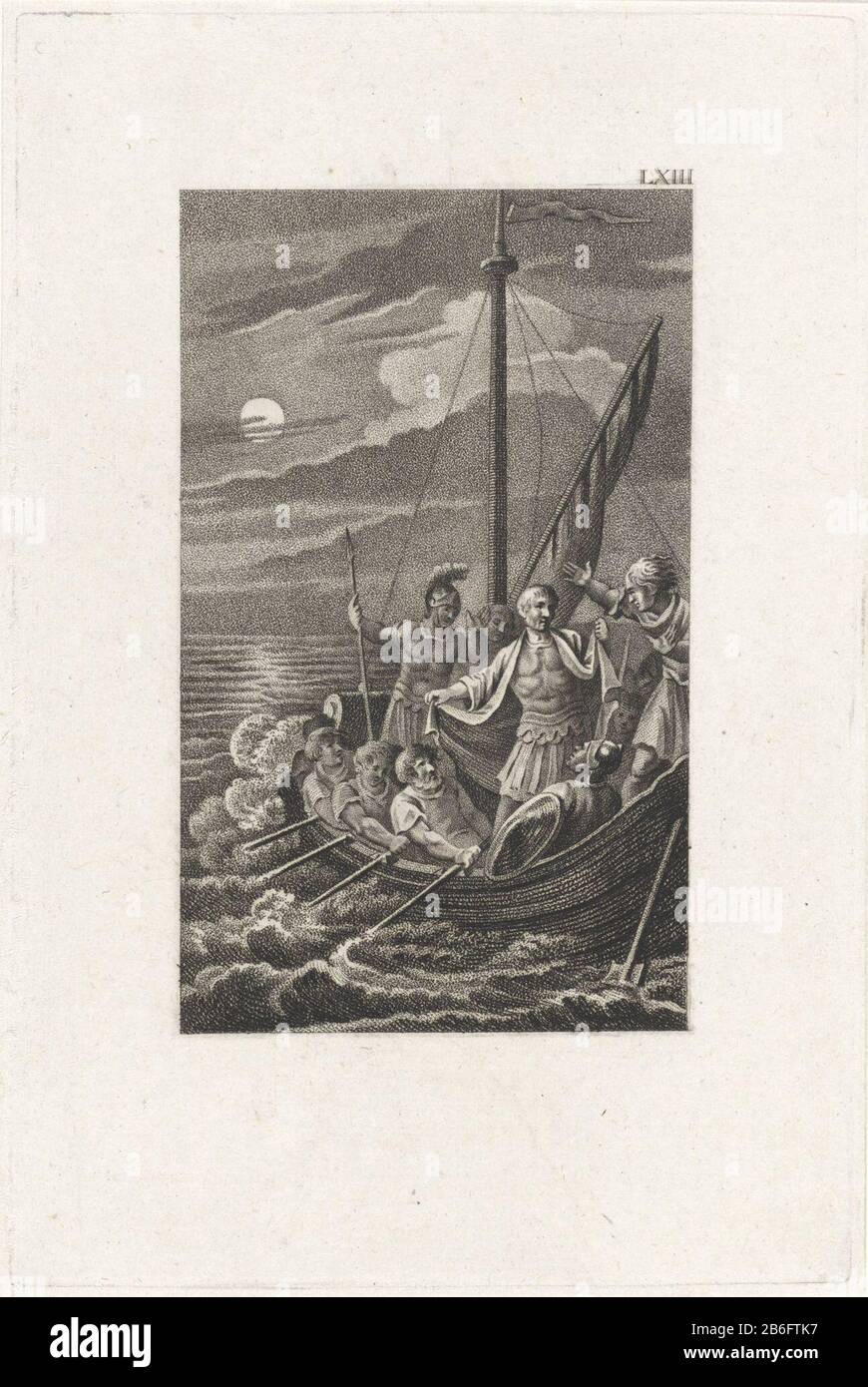 Caesar men are carried away by ship from Italy. Caesar, disguised as a ...