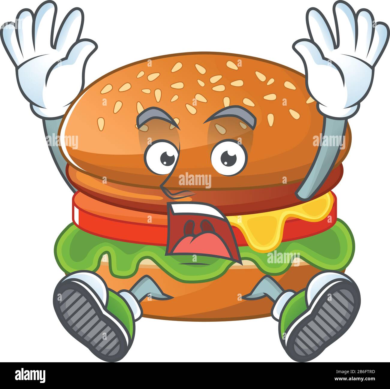 A stunning hamburger cartoon character with happy face Stock Vector ...