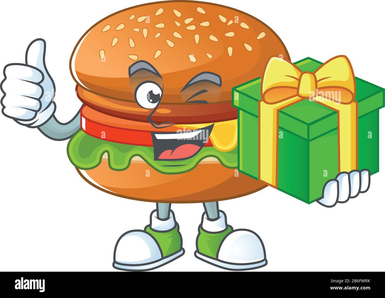 Cartoon character gift box burger hi-res stock photography and images ...
