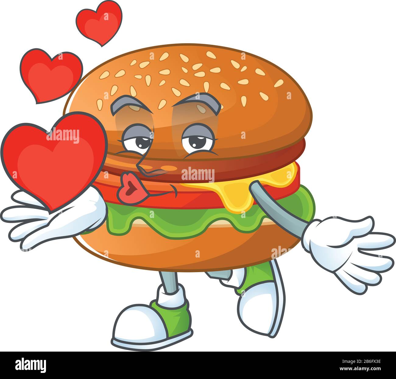Hamburger Cartoon Character