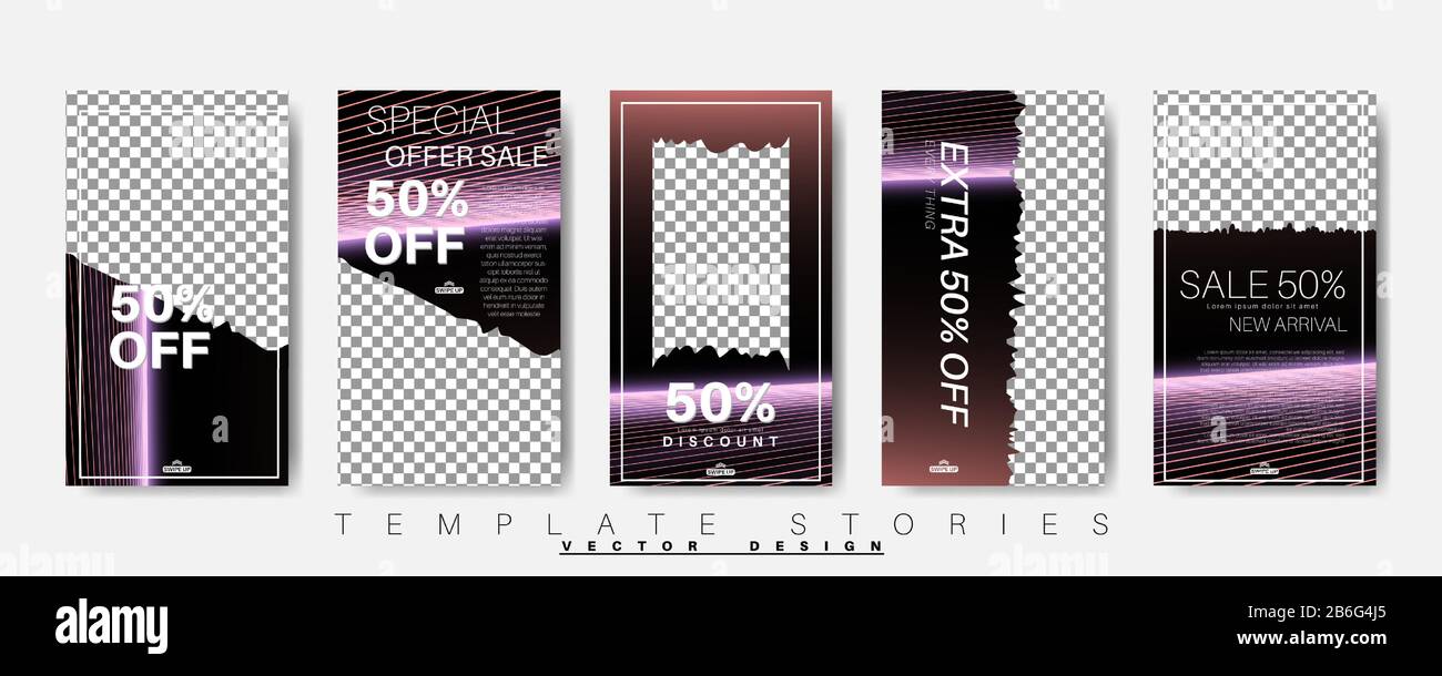 Editable Stories background template. Vector Design for social media ...