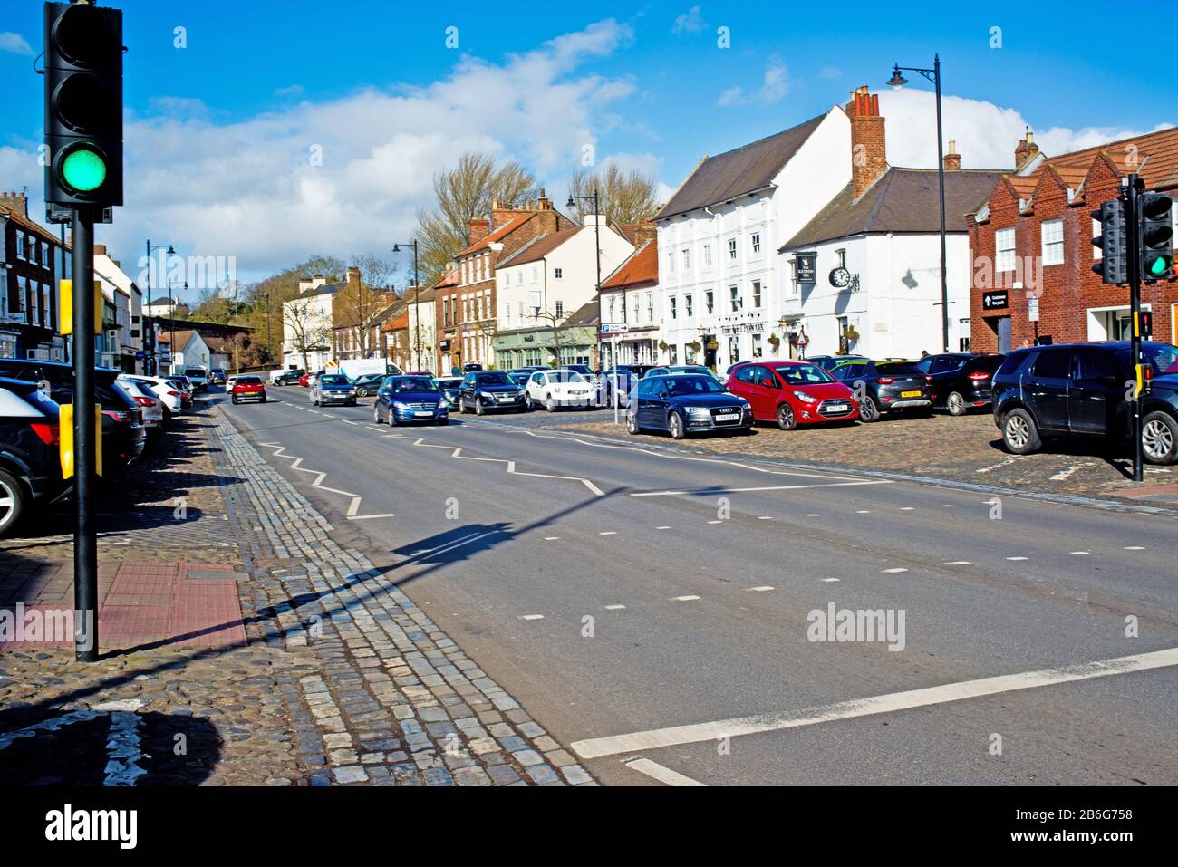 Yarm High Street looking north, Yarm on Tees, England Stock Photo - Alamy