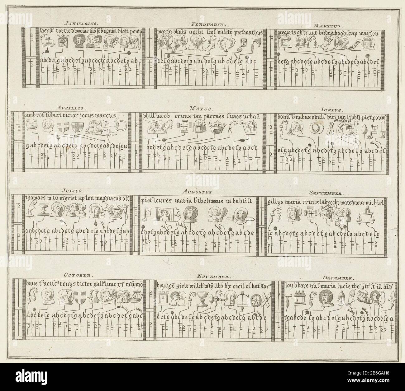 Vintage calendar 1700s hi-res stock photography and images - Alamy