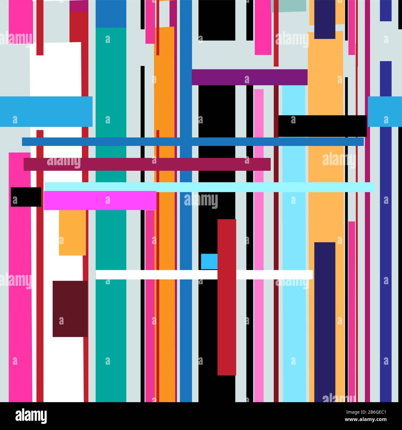 Seamless bright abstract pattern of geometric objects and elements. A ...
