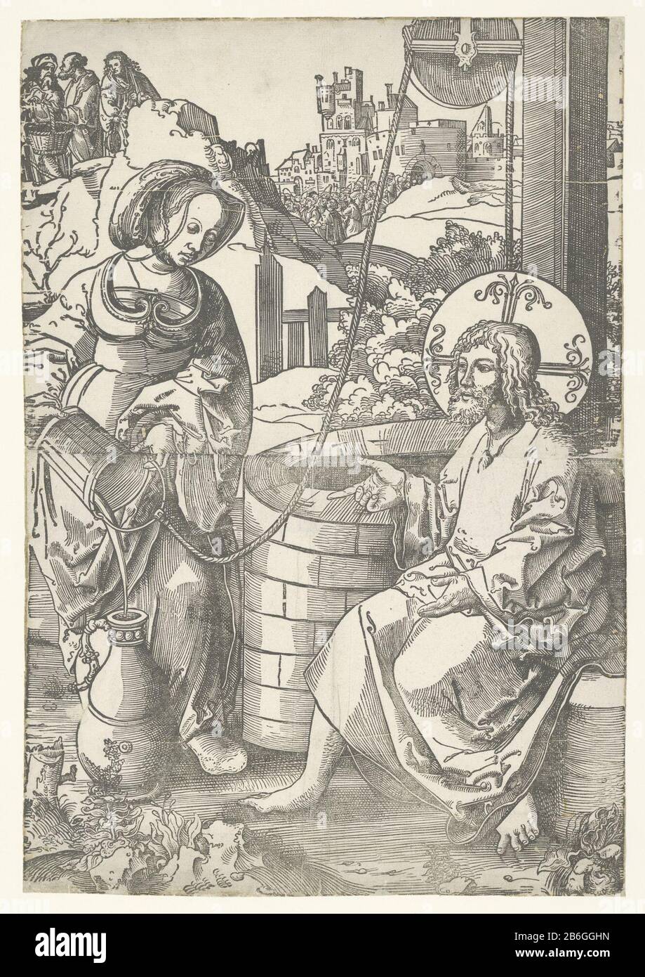 Christ and the Samaritan woman Christ rest at Jacob's well, after he ...