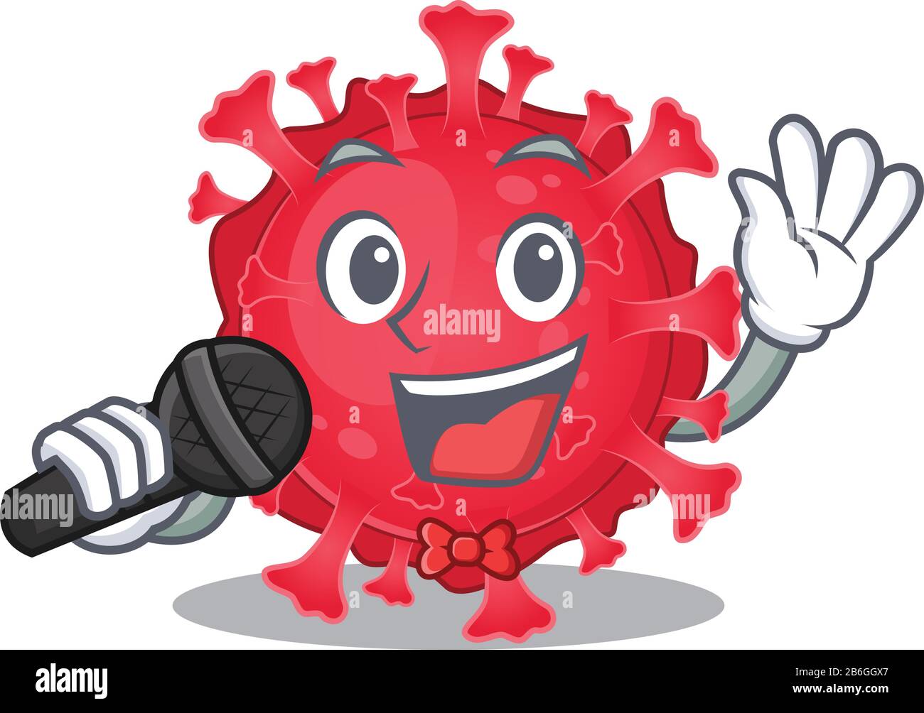 Cute coronavirus substance sings a song with a microphone Stock Vector ...
