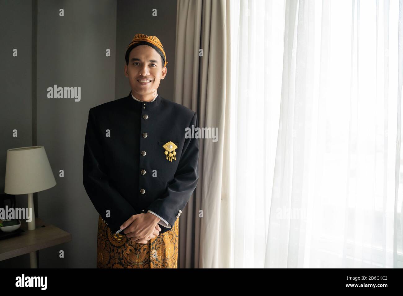 Asian man wearing traditional clothes,beskap is traditional heritage ...