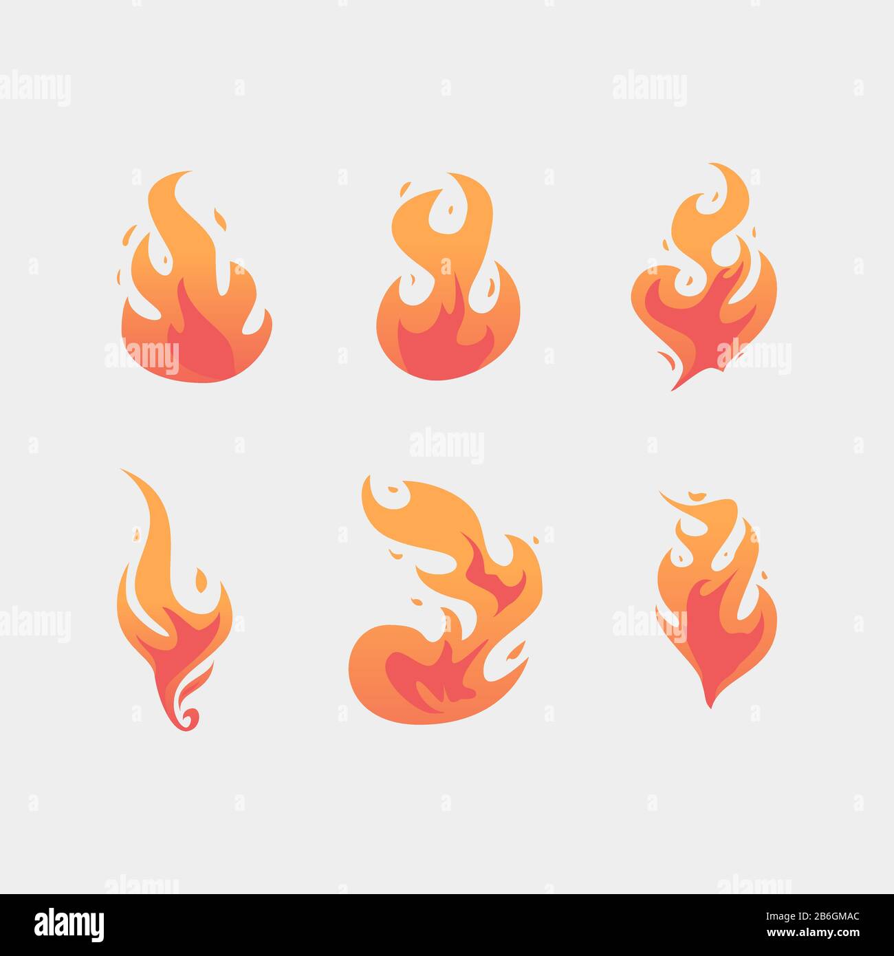 Flat flame set premium vector Stock Vector Image & Art - Alamy