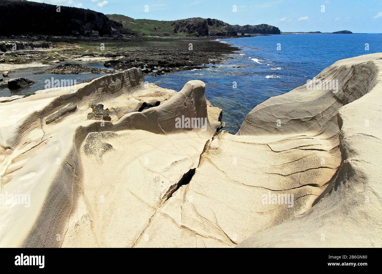 Scenic panoramic view of Capurpuraoan Rocks, also Kapurpurawan Rock ...