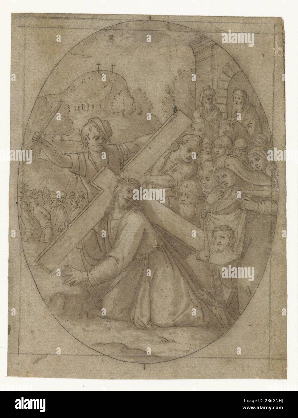 Christ with the cross and Veronica with cloth Christ carrying the cross ...