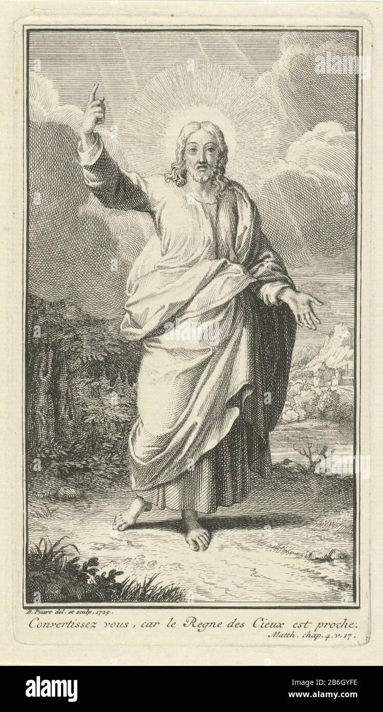 Christ points to heaven Landscape with Christ. With his right hand he ...