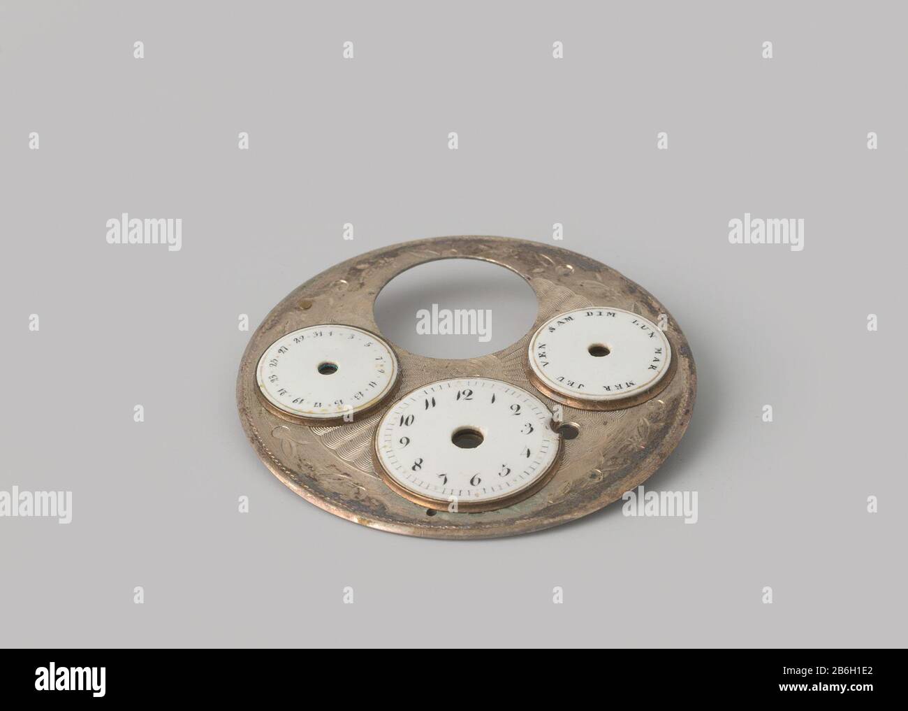 Mark Plate of men's watch Cijferplaat met drie emaille cijferplaatjes ...