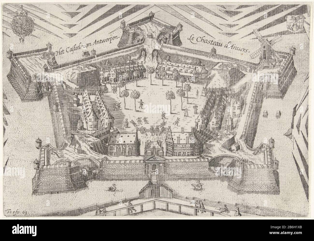 Citadel of Antwerp, about 1570 Casteel Antwerp Le Chasteau d'Anvers ...