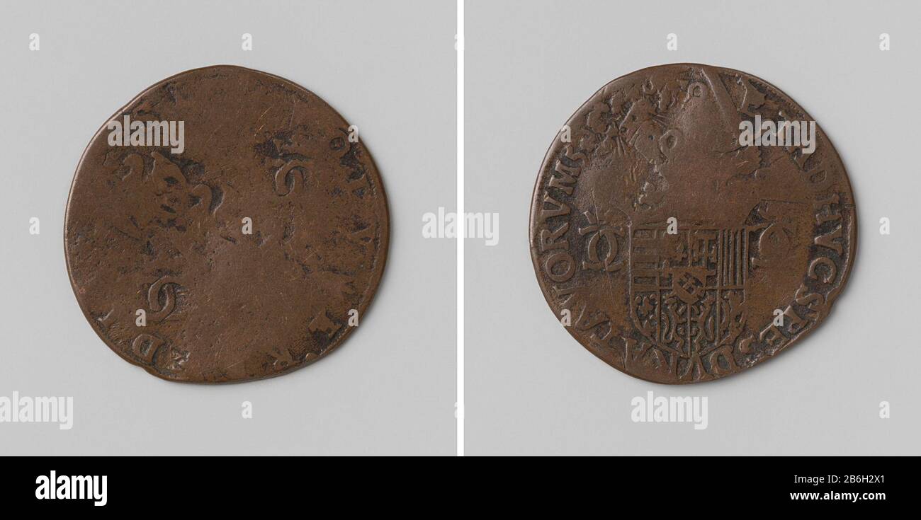 Claudius de Lorraine Koperen penning. Voorzijde: drie vleugels ...