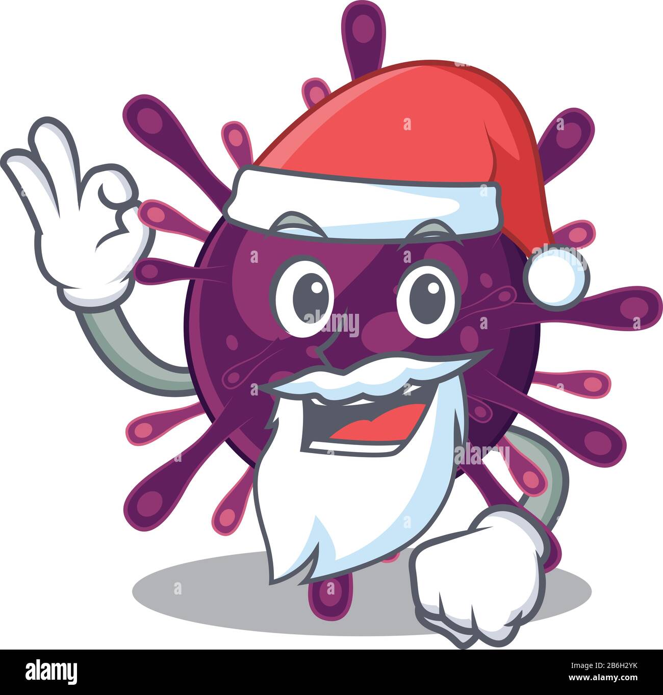 Coronavirus kidney failure in Santa cartoon character design showing ok ...