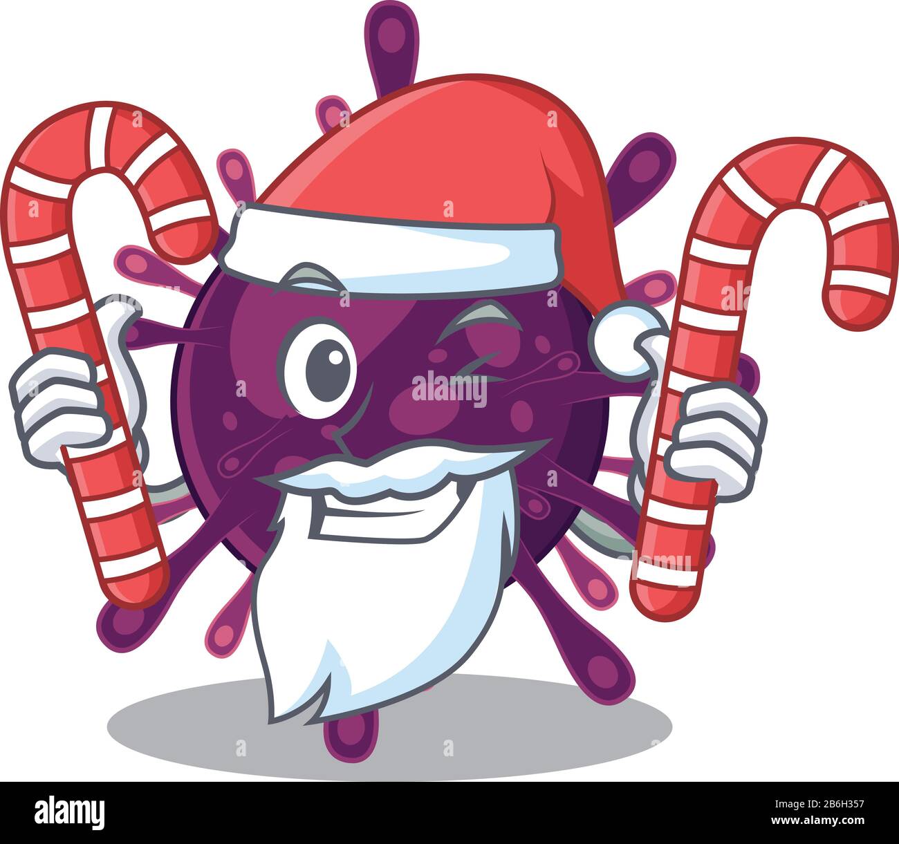 Friendly coronavirus kidney failure in Santa Cartoon character having ...