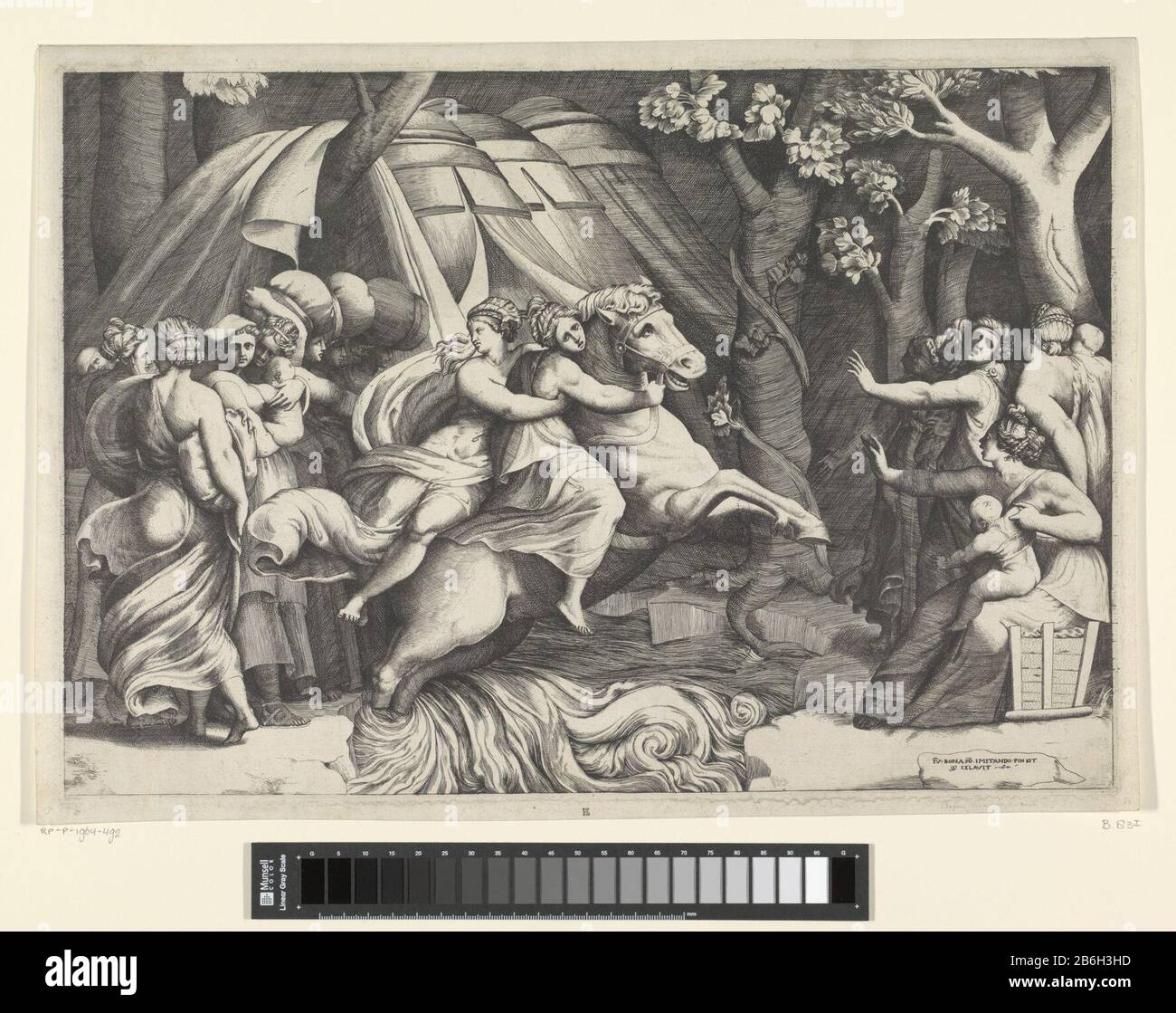 Cloelia cross the Tiber De uit gevangenschap ontsnapte Cloelia vlucht ...