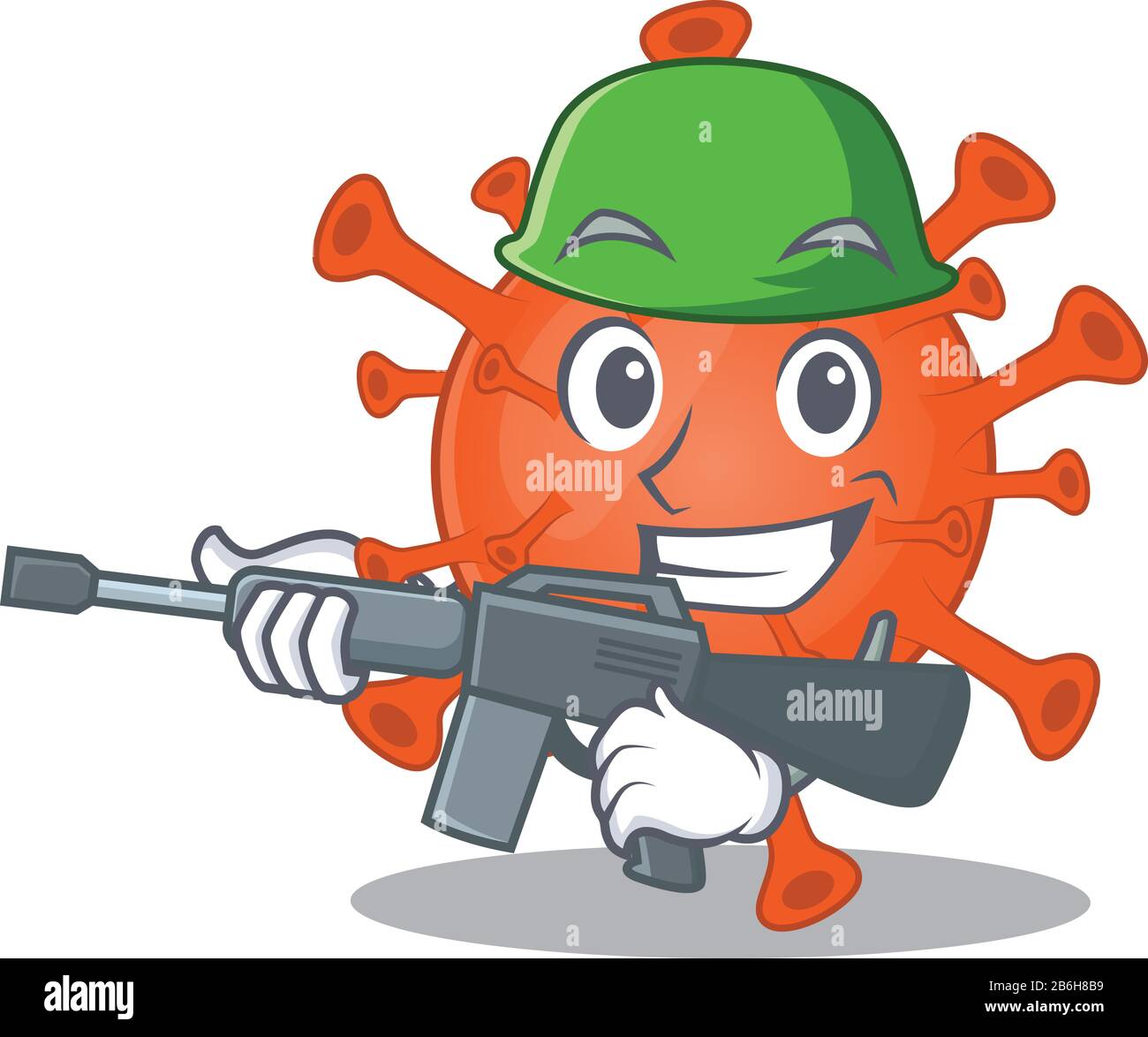 A picture of deadly corona virus as an Army with machine gun Stock ...