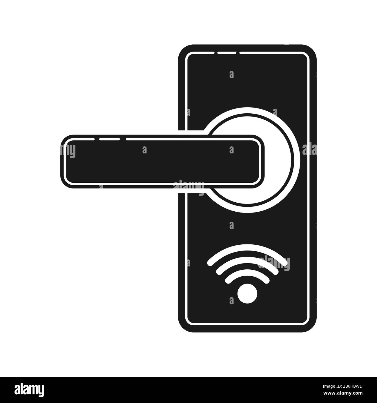 Door lock icon with key card or WiFi. Simple flat design for websites ...