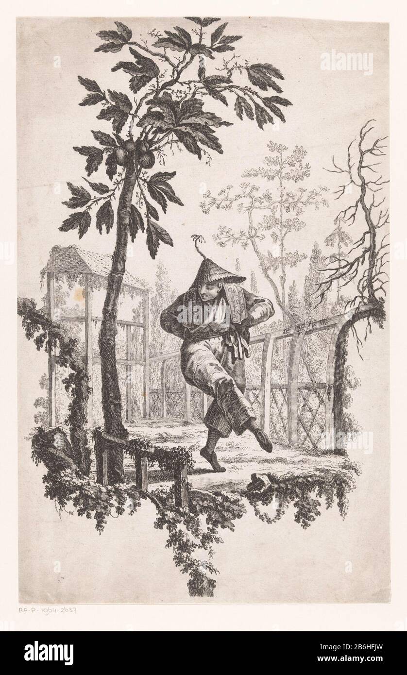 Dancing man Twelve months (series title) A Chinese man dancing. Around ...