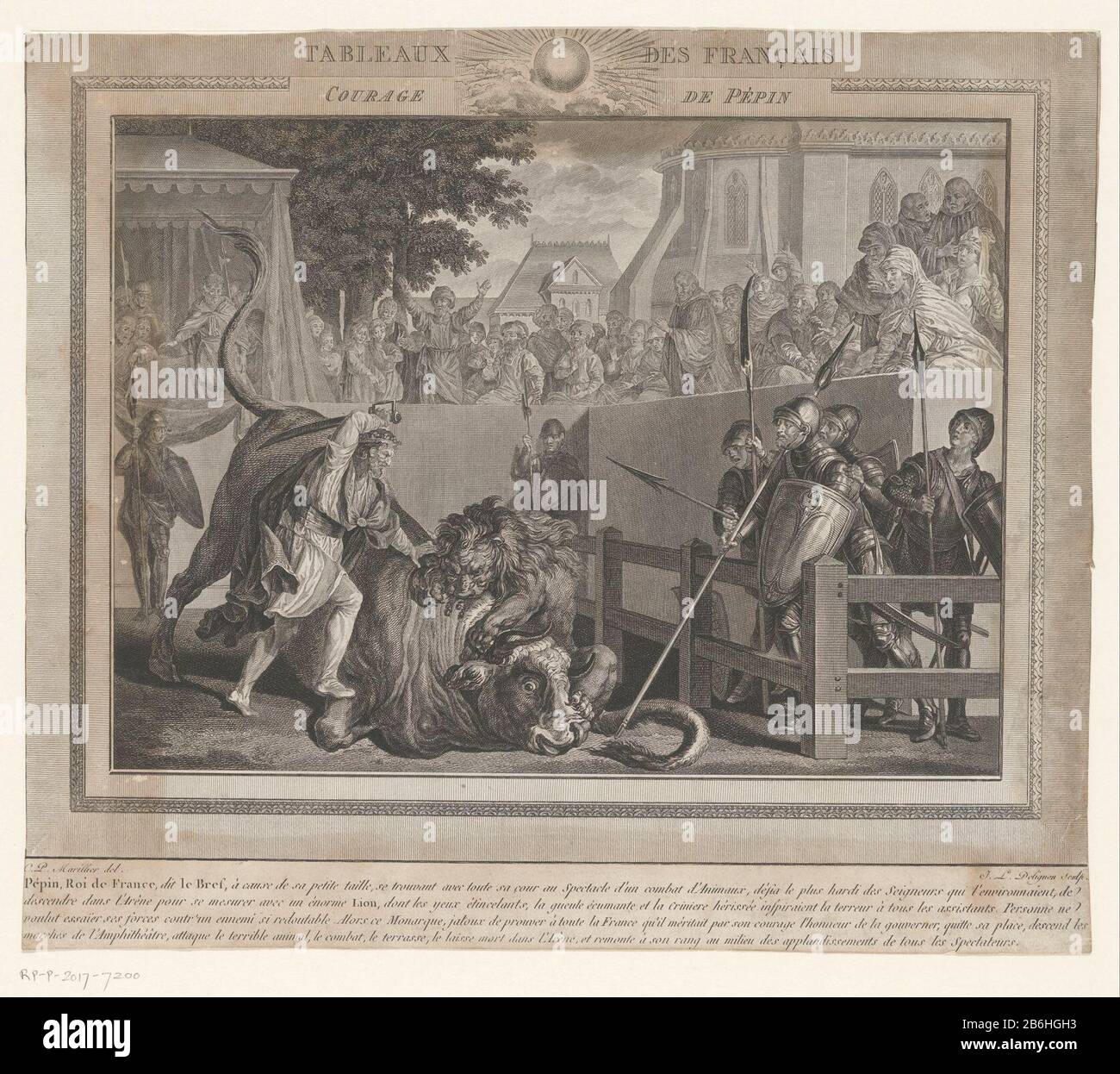 Prowess of Pepin the Short, first king of the Franks, about 751-768 ...