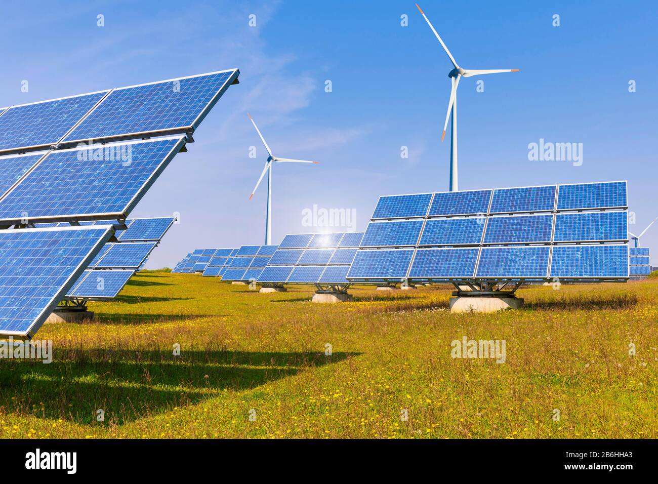 Digital Composing, solar park, photovoltaic outdoor installation, solar ...