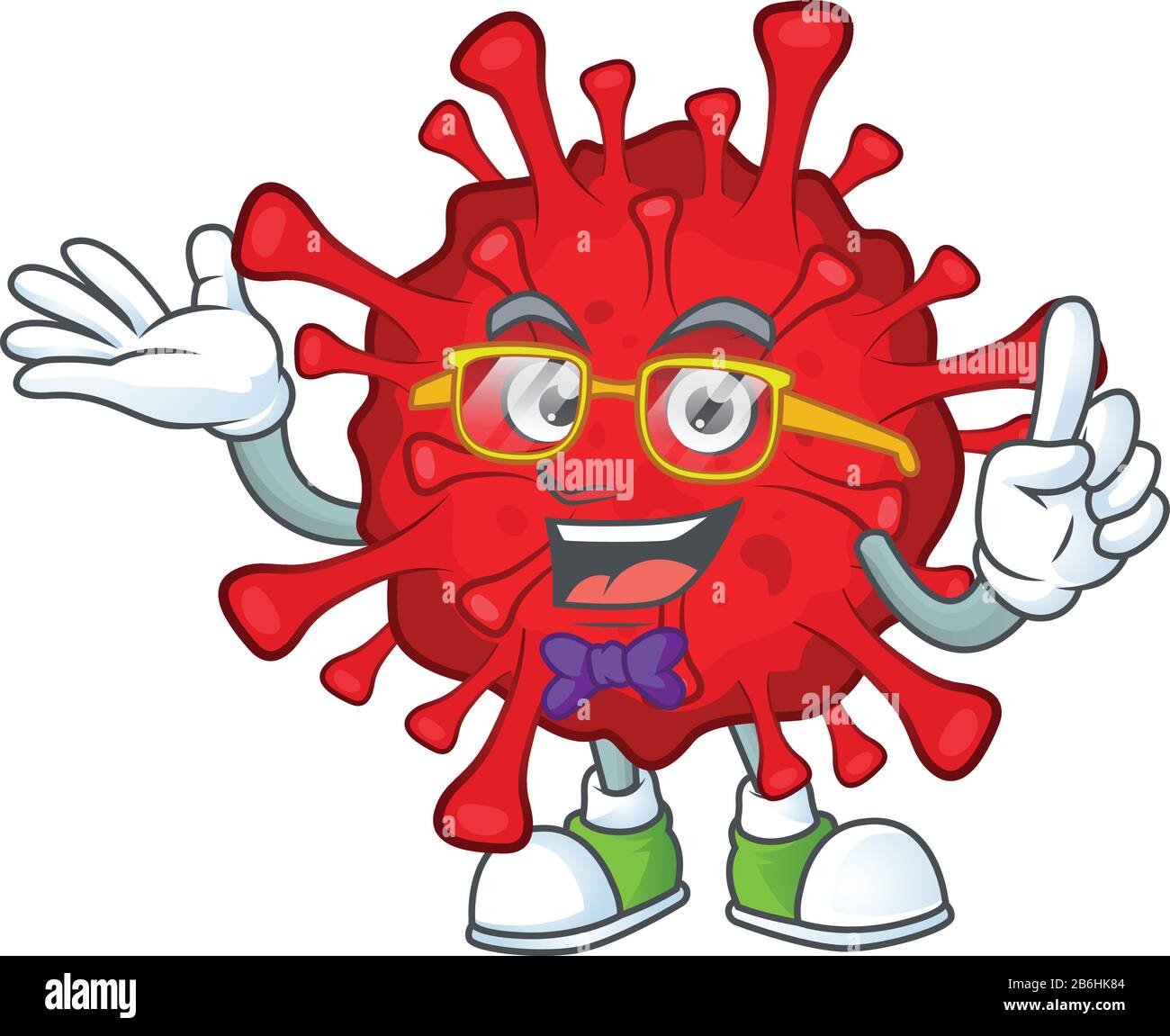 Super Funny dangerous coronaviruses in nerd mascot design style Stock ...