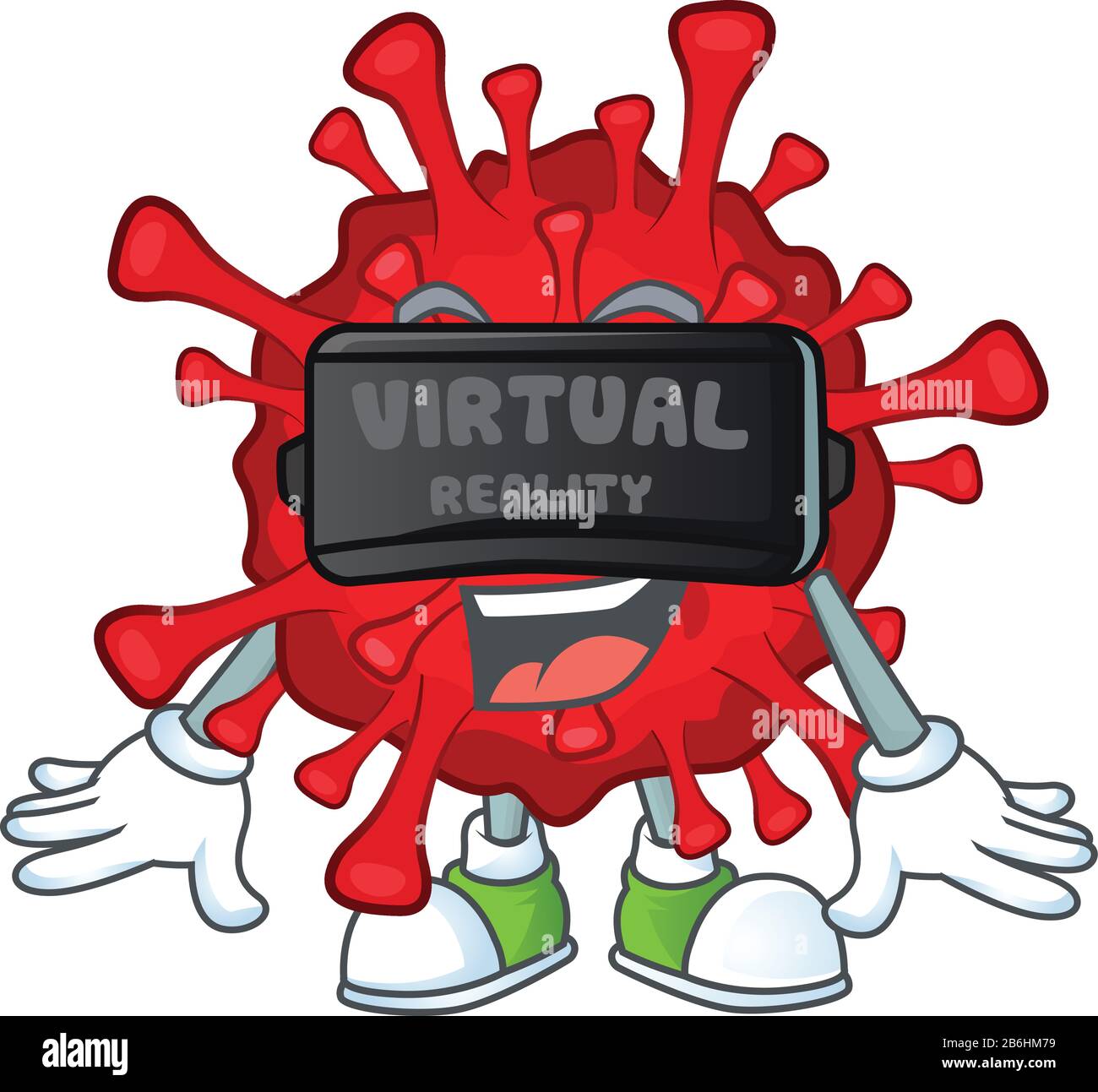 An icon of dangerous coronaviruses character using Virtual reality ...