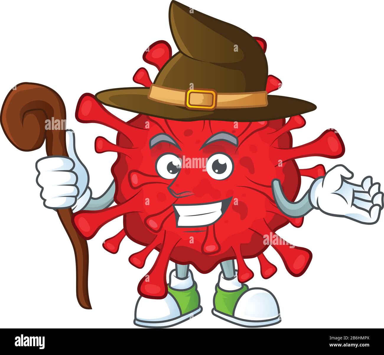 sweet and tricky Witch dangerous coronaviruses cartoon character Stock ...