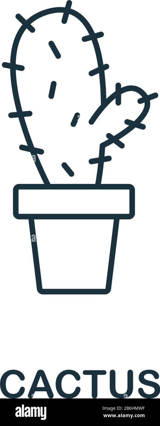 Cactus icon from garden collection. Simple line Cactus icon for ...