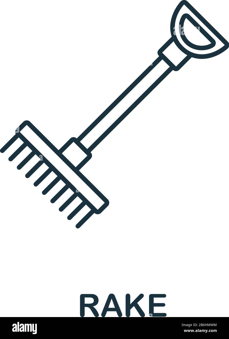 Rake icon from garden collection. Simple line Rake icon for templates ...