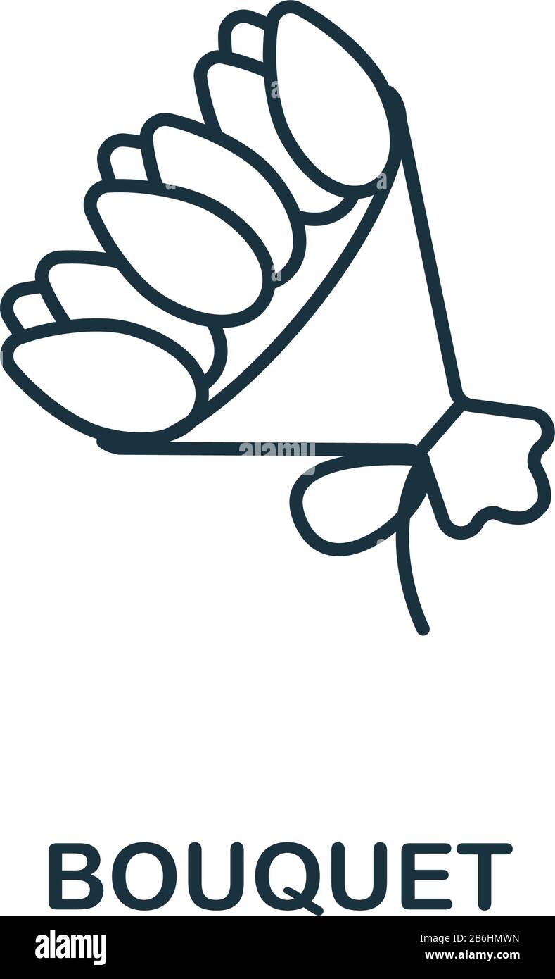 Bouquet icon from garden collection. Simple line Bouquet icon for ...