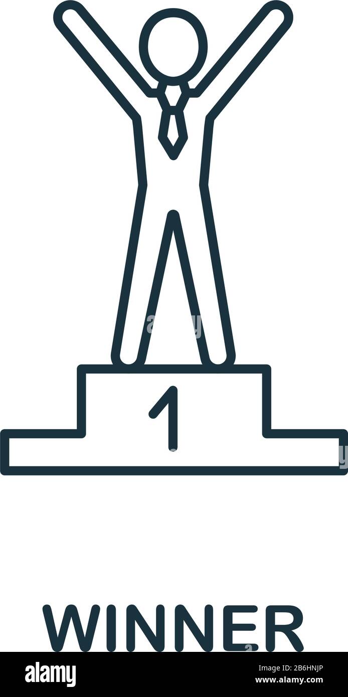 Winner icon from headhunting collection. Simple line Winner icon for ...
