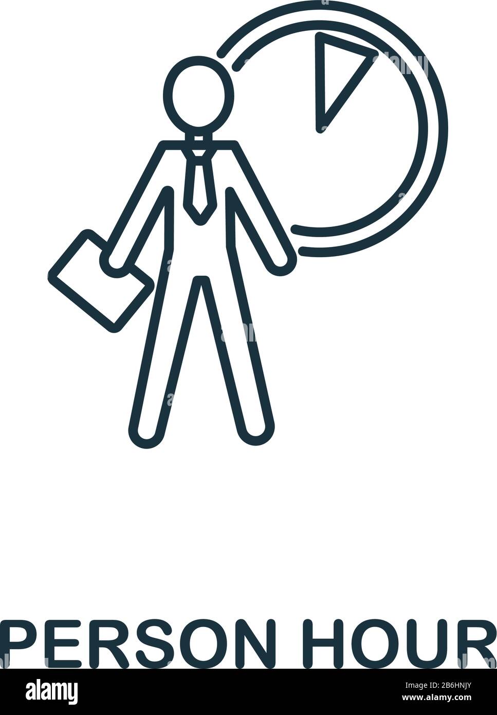 Person Hour icon from headhunting collection. Simple line Person Hour ...