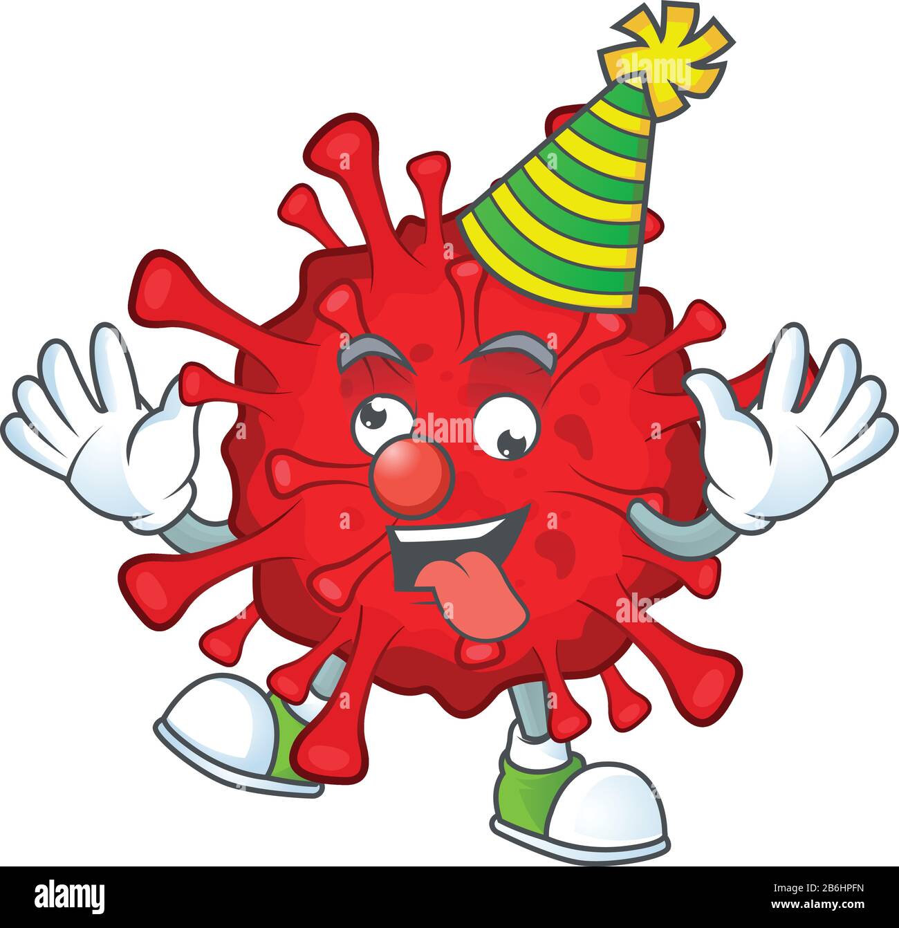 Cute and Funny Clown dangerous coronaviruses presented in cartoon ...