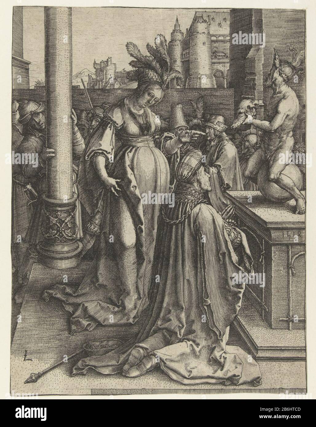 The idolatry of Solomon Solomon kneeling before an altar with an idol ...