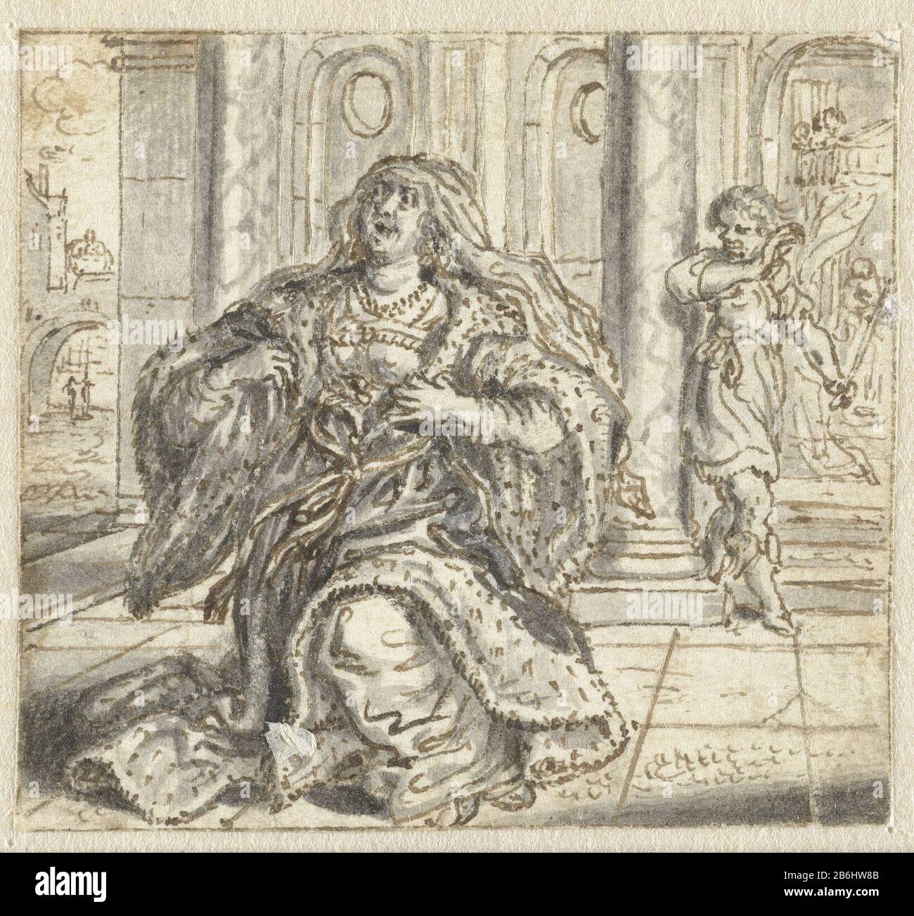 The repentant Tamar Draft prent. Manufacturer : artist: Adriaen ...