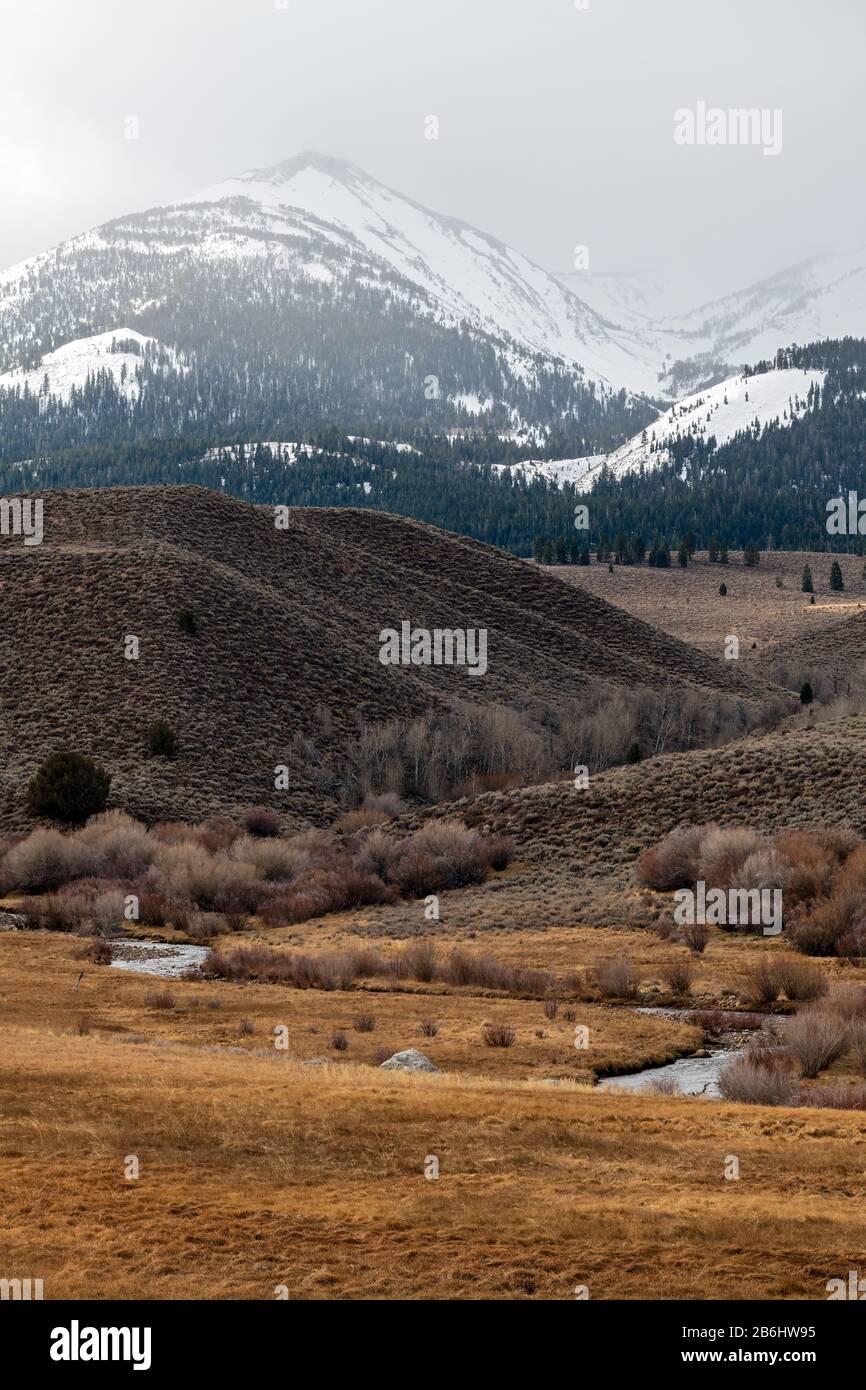 The Little Walker River flows below the mountains near Sonora Junction ...