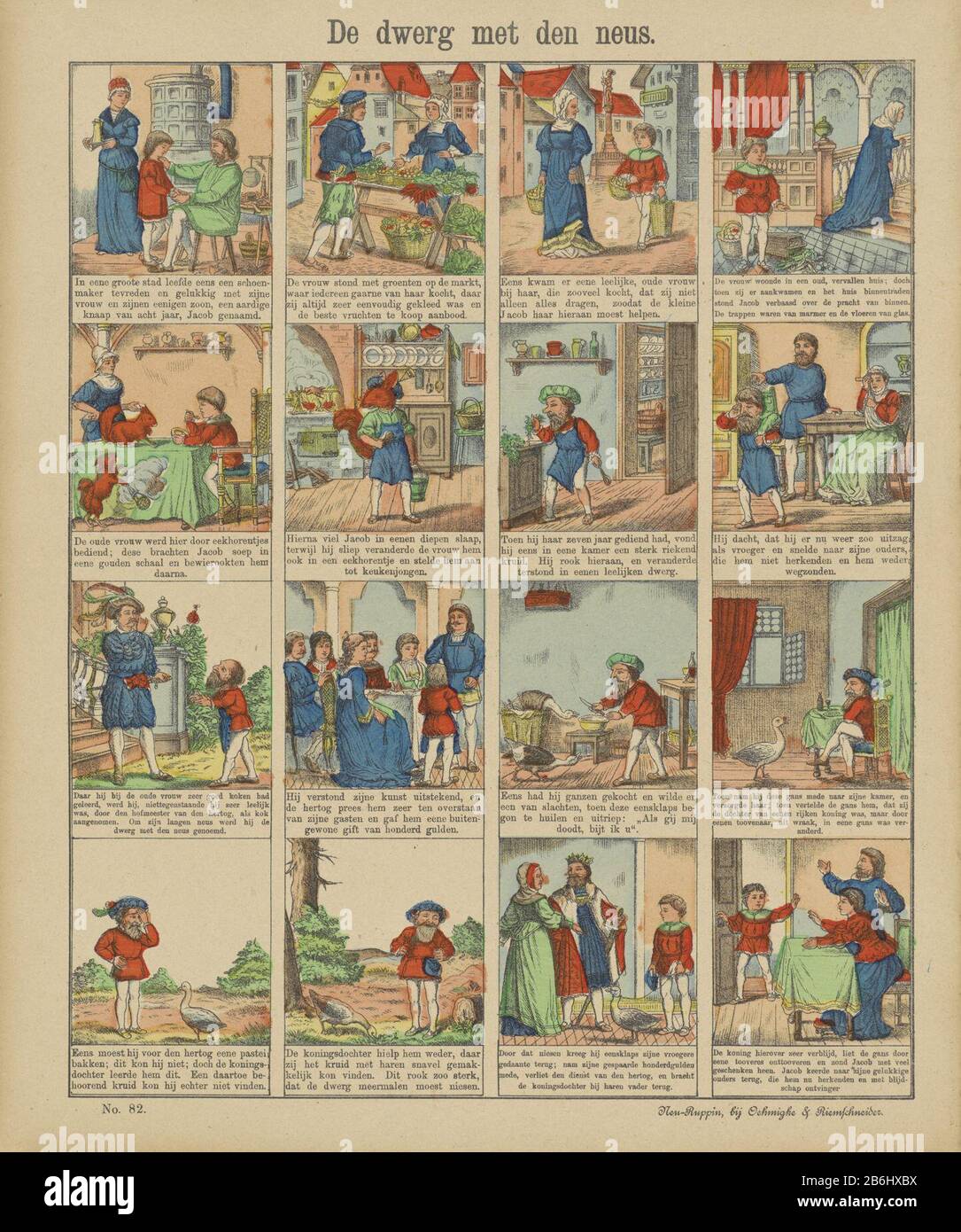 The dwarf with the nose (title object) Leaf with 16 scenes from the ...