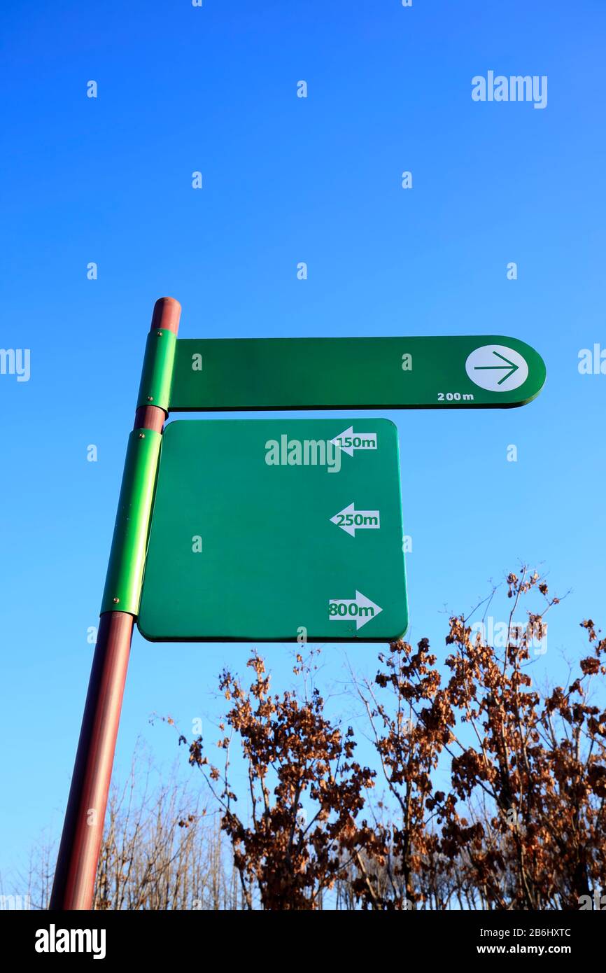 The blank signs in the park Stock Photo - Alamy