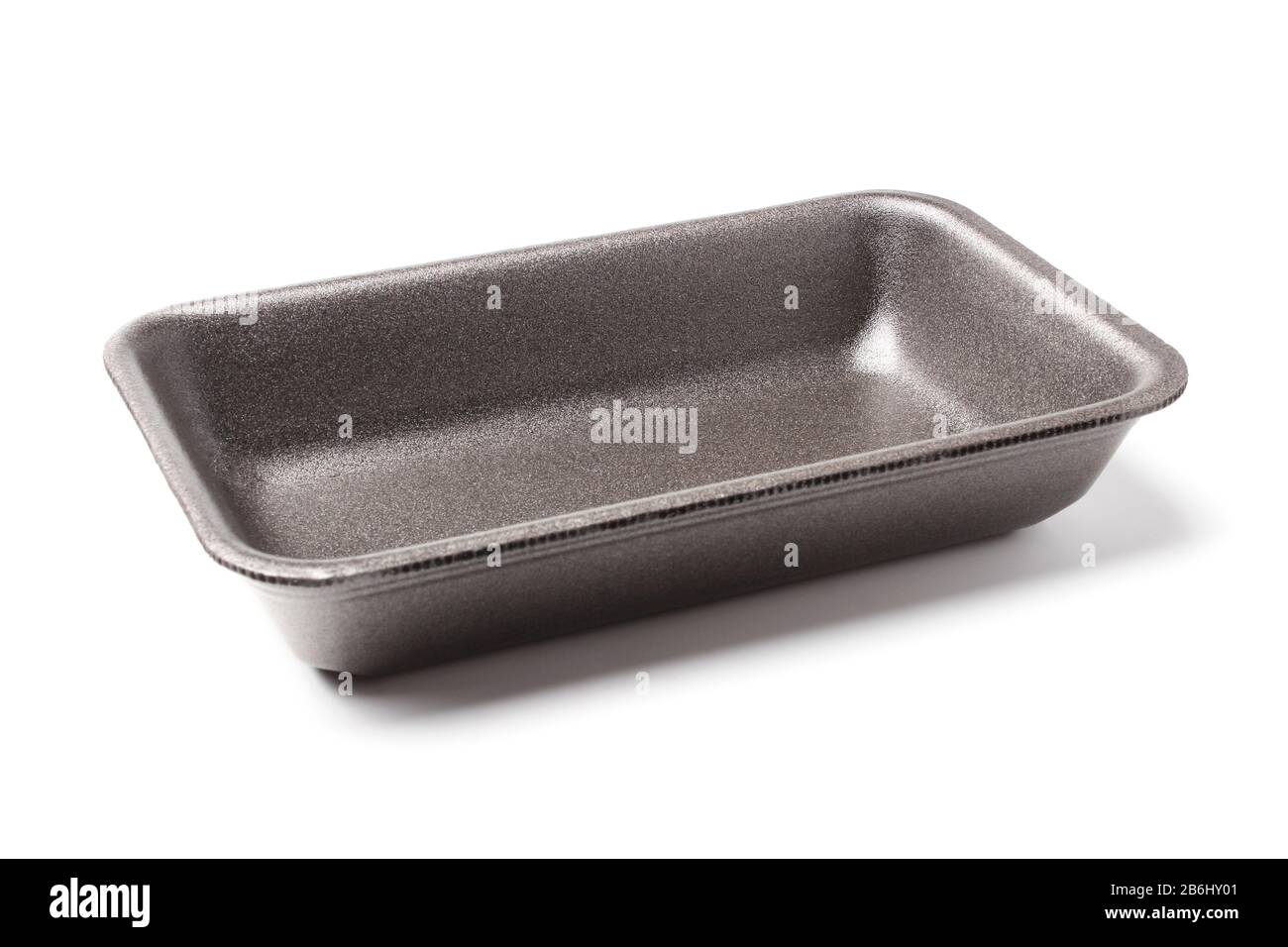 Black empty food tray isolated on white background Stock Photo - Alamy
