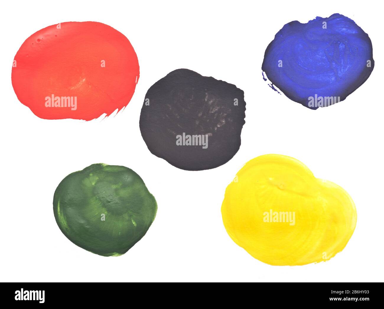 Color paint circles isolated on white background Stock Photo - Alamy