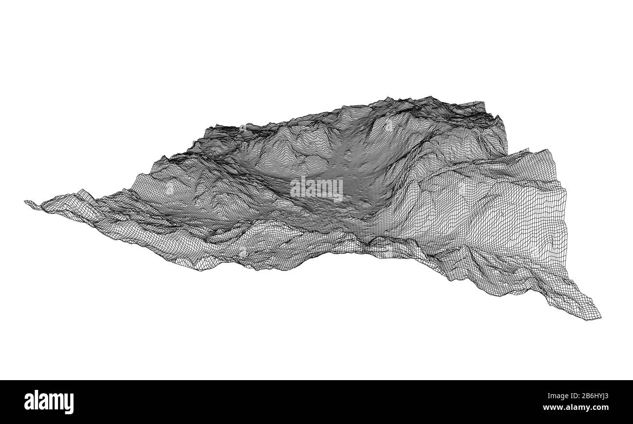 Abstract 3d wire-frame landscape. Blueprint style Stock Vector Image ...