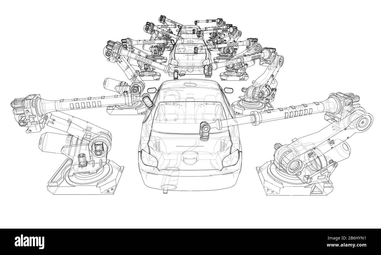 Assembly of motor vehicle. Vector Stock Vector Image & Art - Alamy