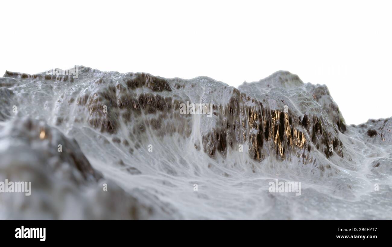 Snowy Mountains peaks isolated on white background. 3D illustration ...