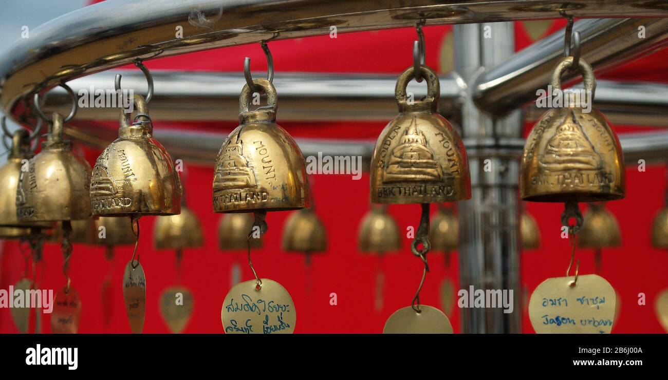 Buddhist bell in buddhist temple Stock Photo - Alamy