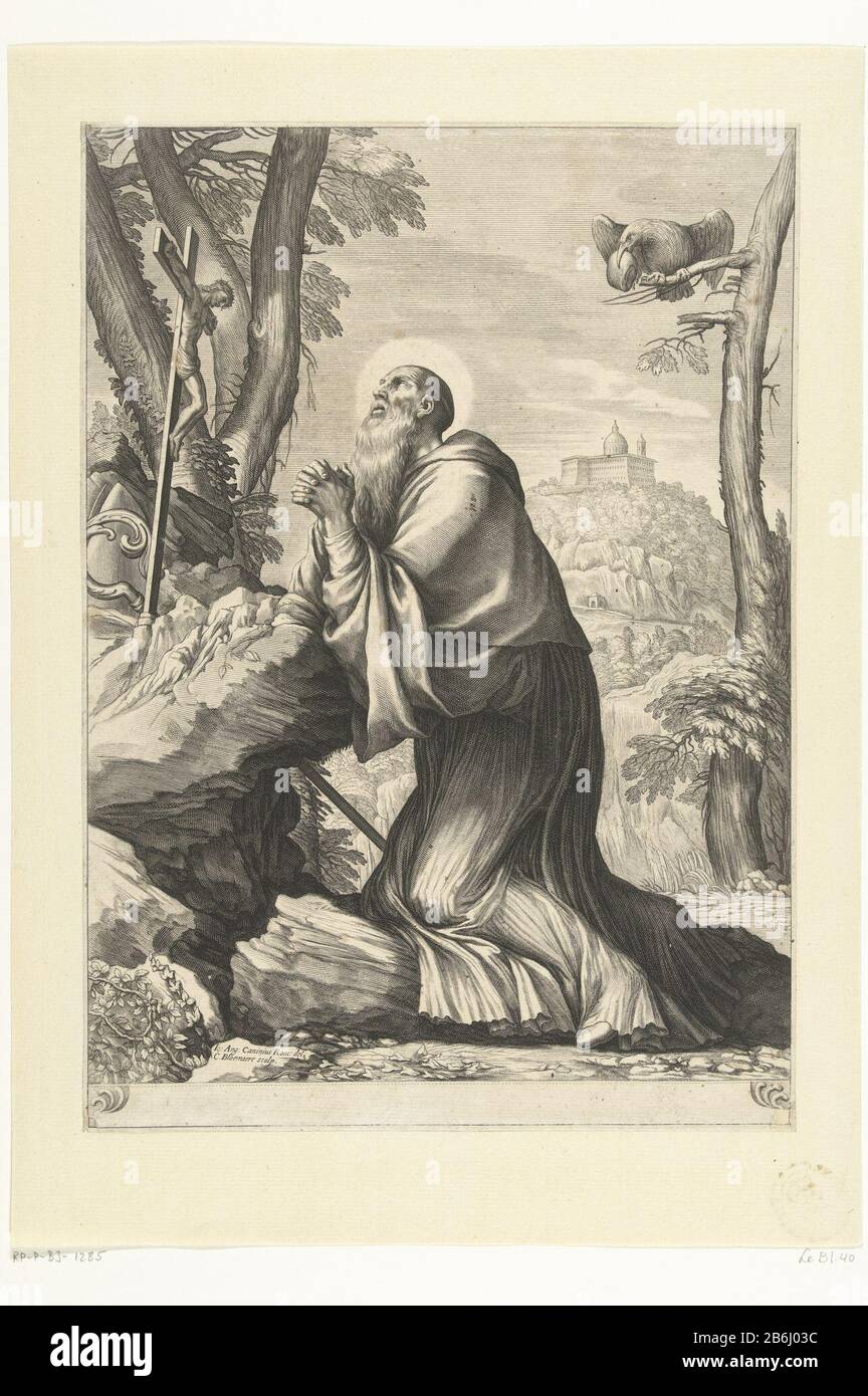St. Benedict Saint Benedict, an old man with white beard, kneeling ...