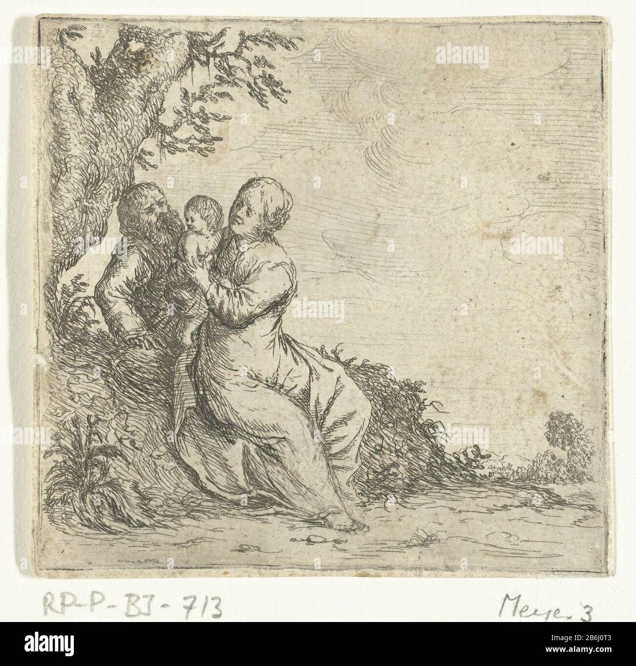 The Holy Family resting under a tree Joseph and Maria sitting under a ...