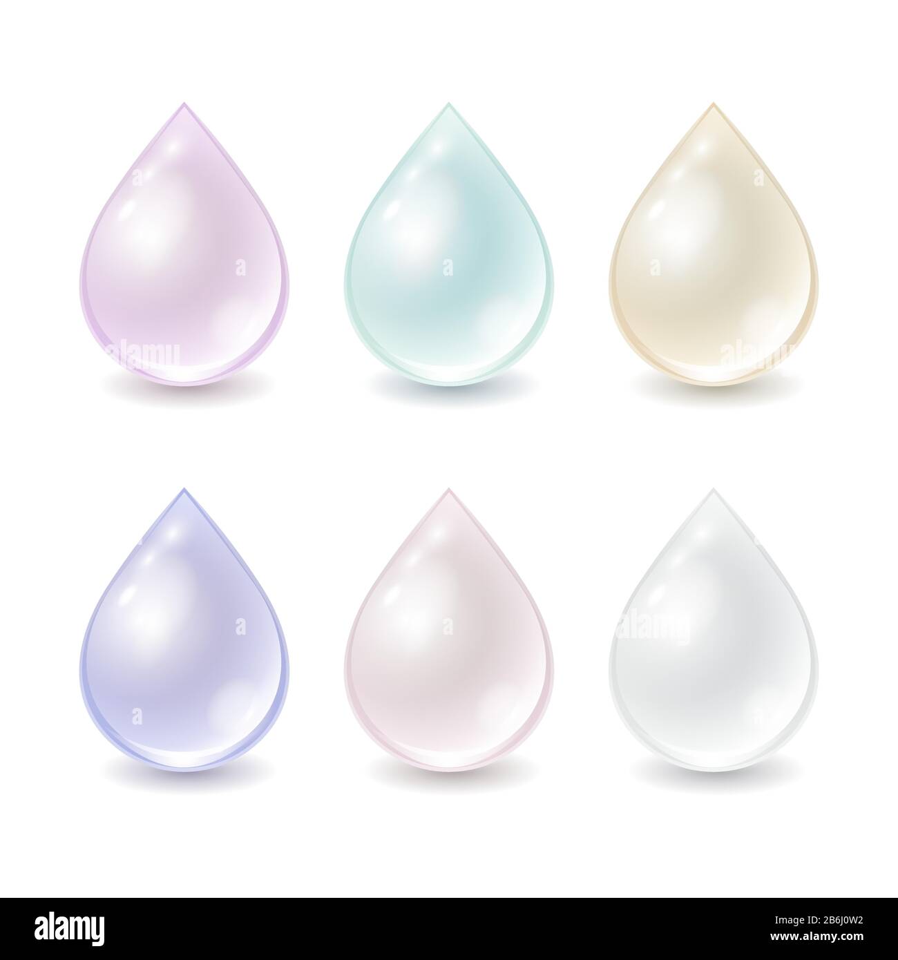 Vector set of cream pastel drops isolated on white background ...