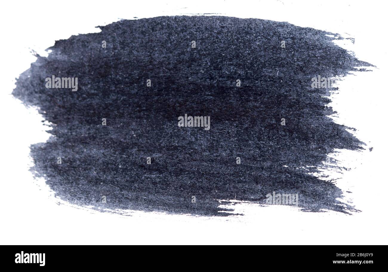 Black ink brush strokes isolated on white background Stock Photo - Alamy